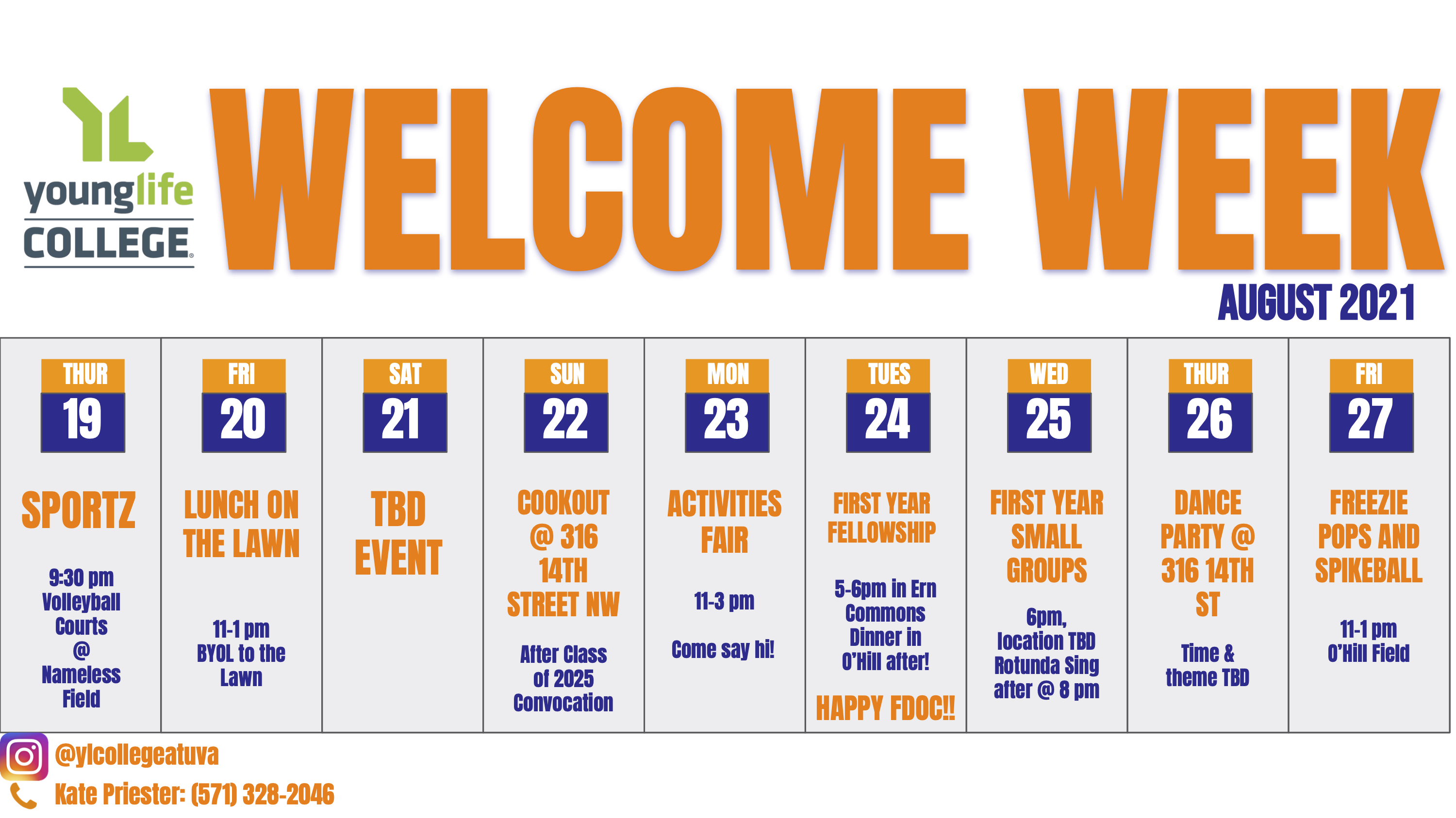 Young Life 2021 UVA Welcome Week – Majoring In Prayer For Our Hoos